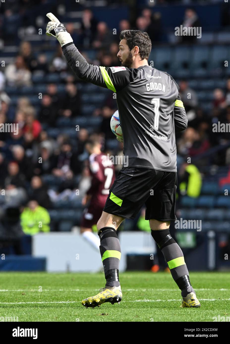 Glasgow, UK. 21st Apr, 2024. Craig Gordon of Hearts during the Scottish ...