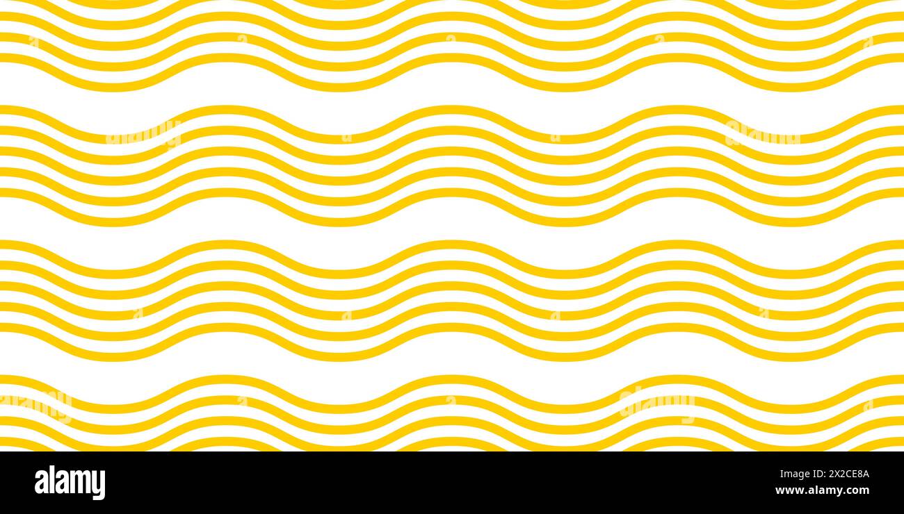 Wavy yellow horizontal lines. Ramen pattern. Pasta, tagliatelle or ...