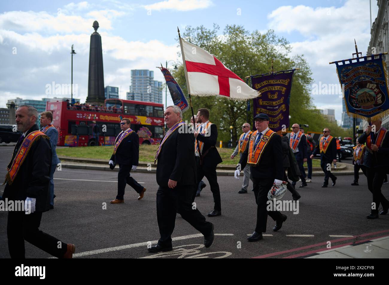 20 Apr 2024 LondonUK - March by Loyal Orange Institution of England and ...