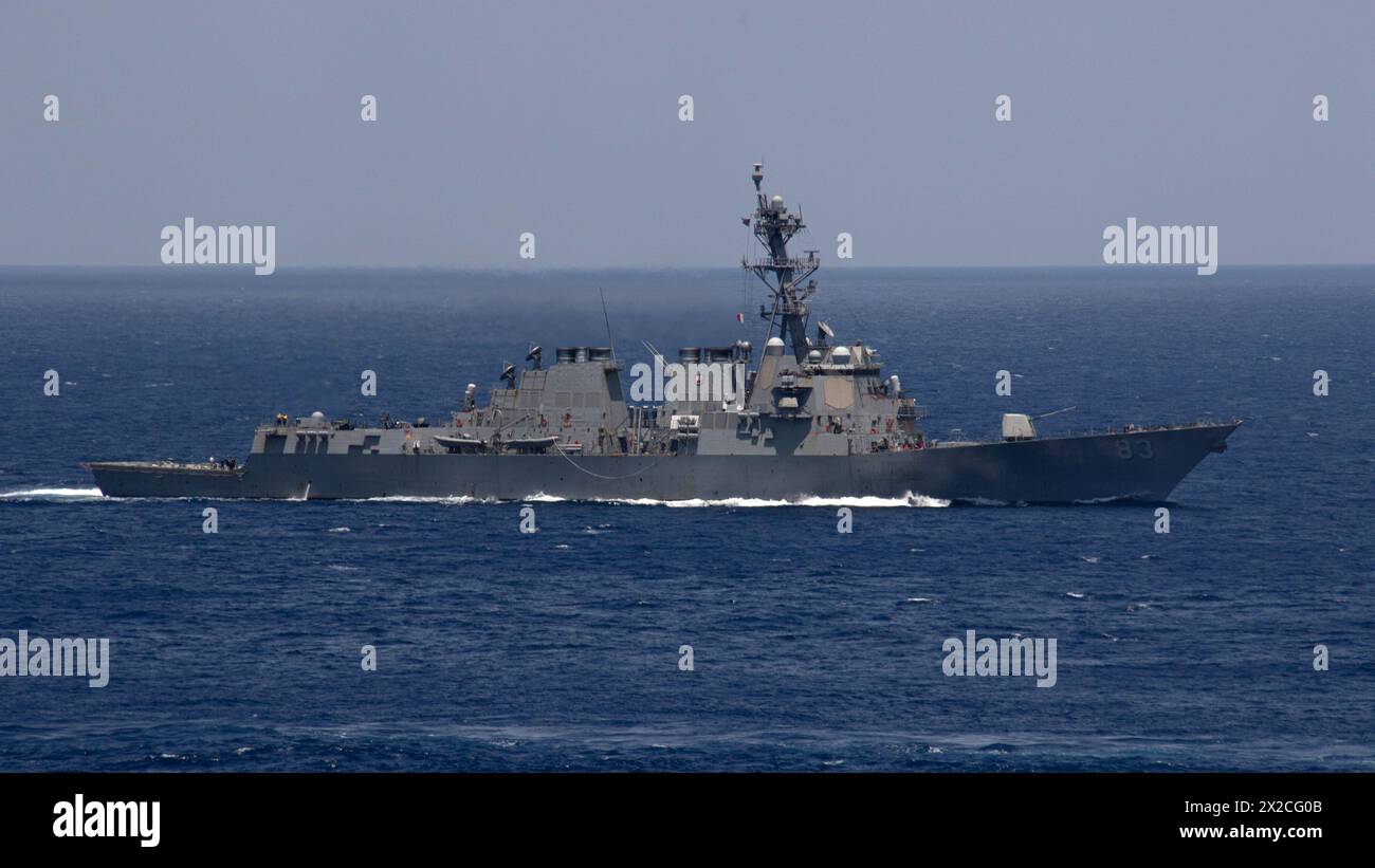 SOUTH CHINA SEA (April 20, 2024) The Arleigh Burke-class guided-missile ...