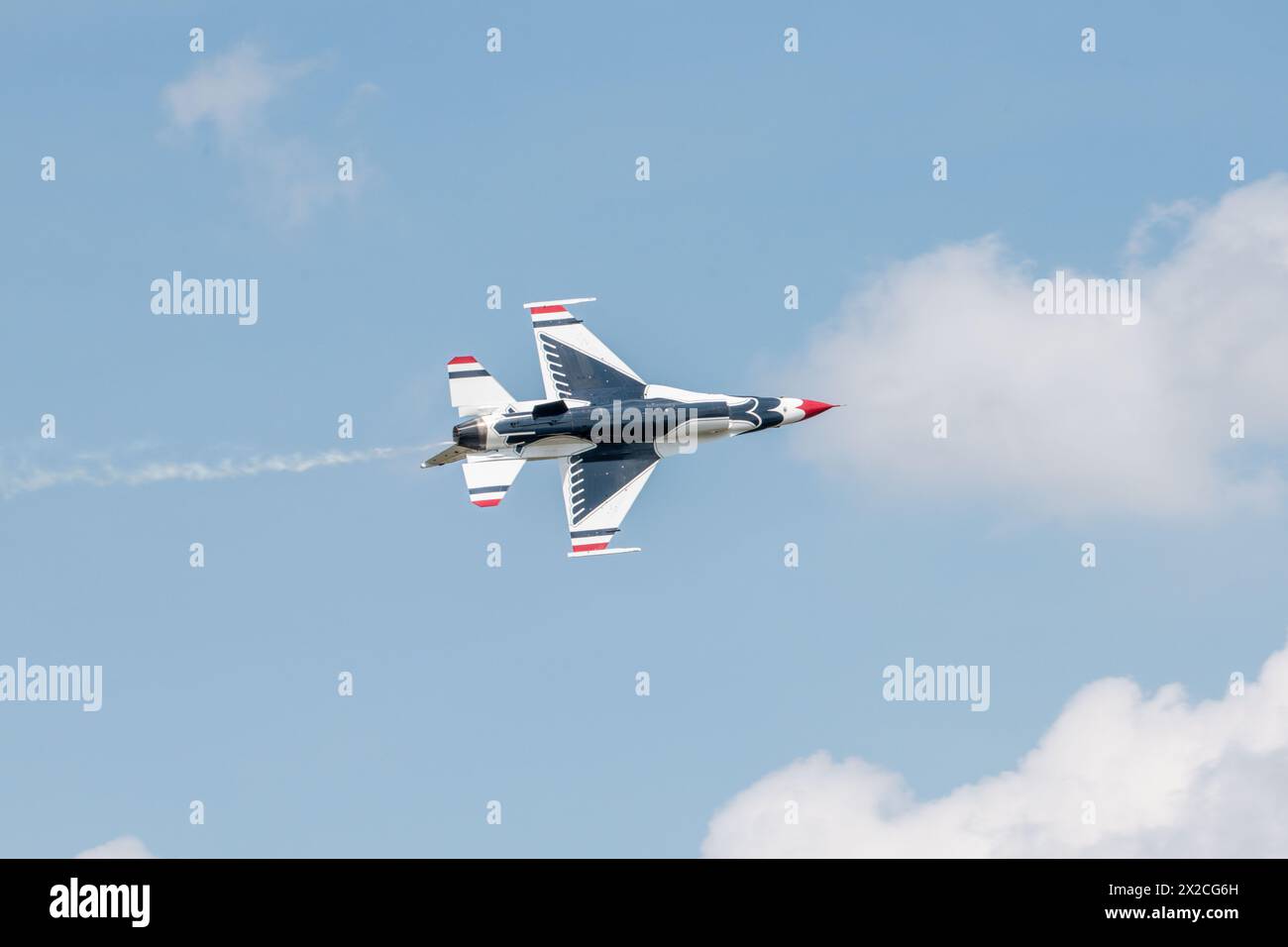 A U.S. Air Force “Thunderbird” F-16 Fighting Falcon performs an aerial ...