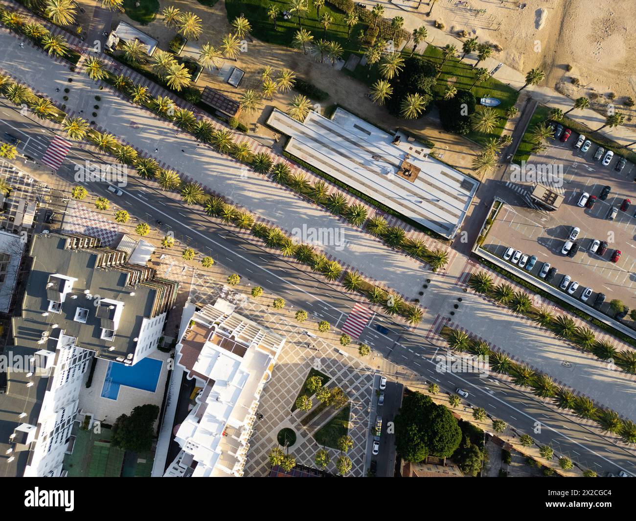 Drone view pedestrian road sunset hi-res stock photography and images ...