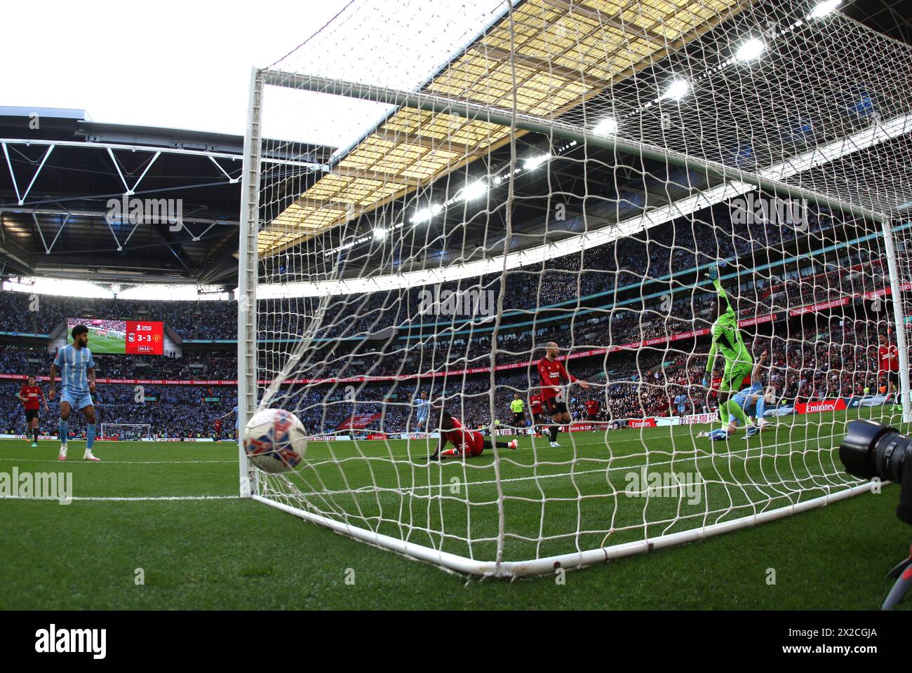 London, UK. 21st Apr, 2024. Victor Torp (CC) scores what he thought was ...