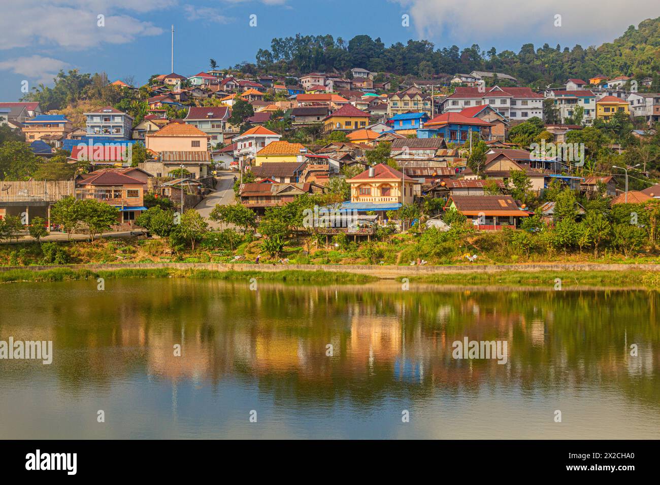 Small pond in Phongsali town, Laos Stock Photo - Alamy