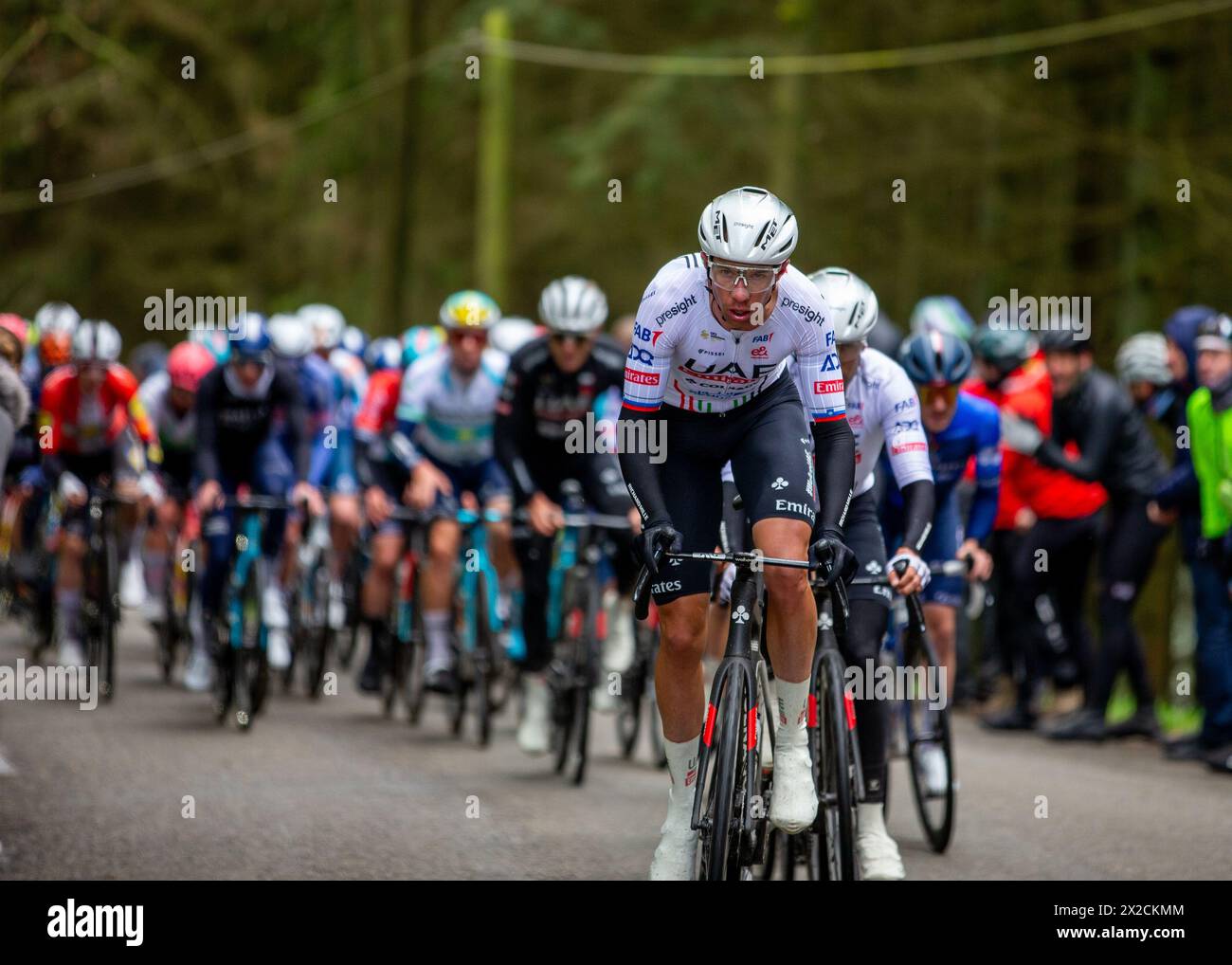 Liege, Belgium, 21st April, 2024,DOMEN NOVAK, UAE Team Emirates, Cote ...