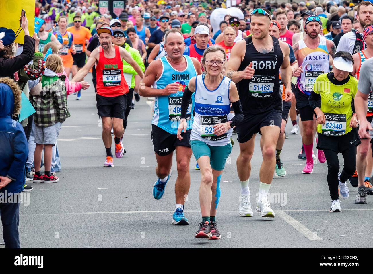London Marathon 2024: Spectators line the road in support of runners as ...