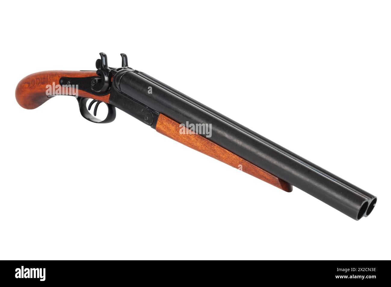 Sawn off shotgun isolated on white background Stock Photo - Alamy