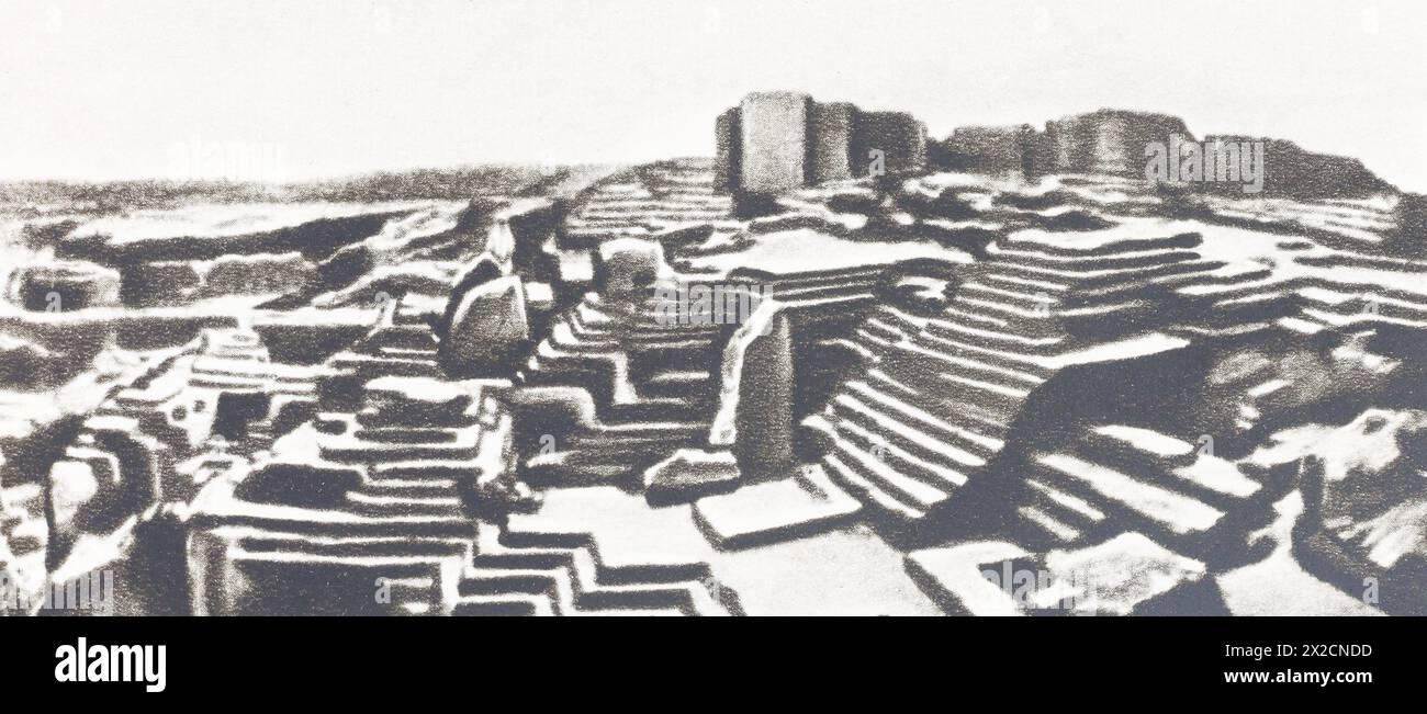 Ruins of the temple in Ashur (Aššur). Photo from the mid-20th century ...