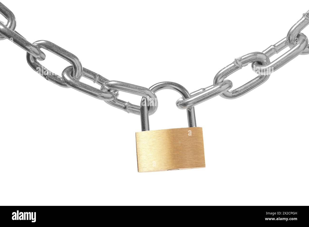 Steel padlock and chain isolated on white Stock Photo - Alamy
