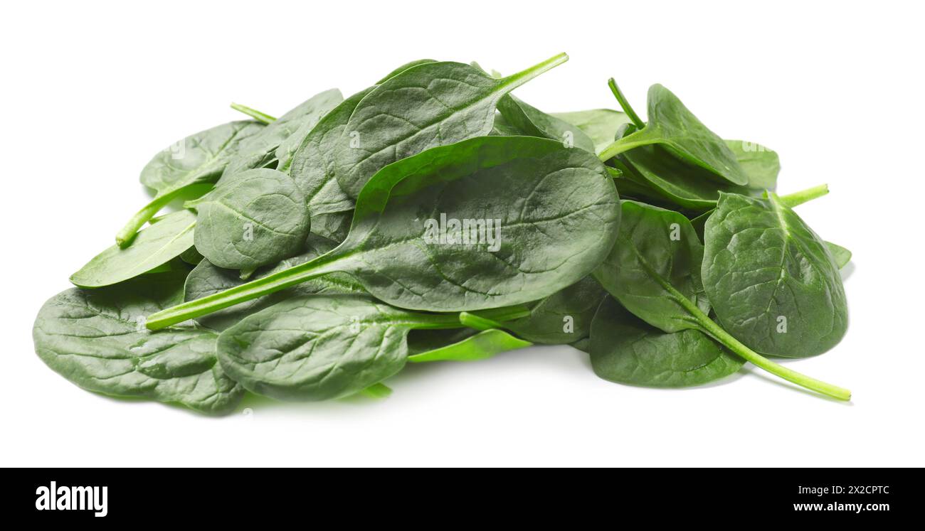 Pile fresh green spinach Cut Out Stock Images & Pictures - Alamy