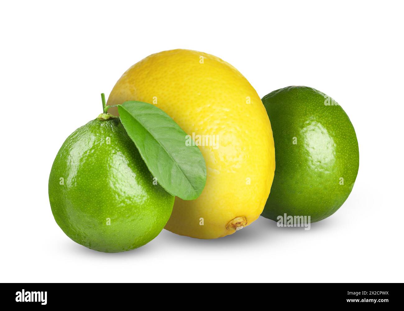 Fresh limes and lemon isolated on white Stock Photo - Alamy