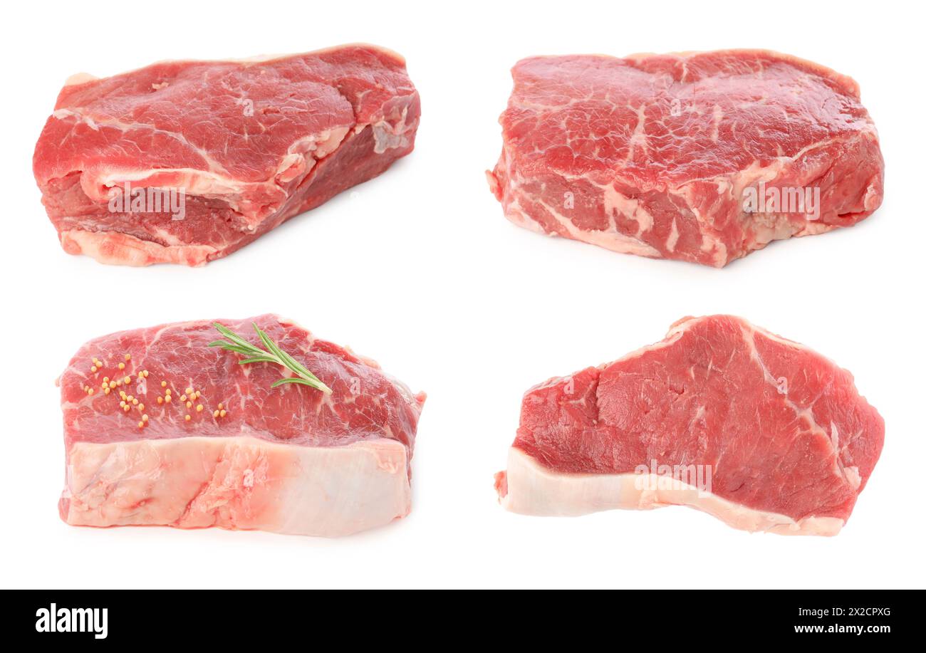 Raw beef steaks isolated hi-res stock photography and images - Alamy