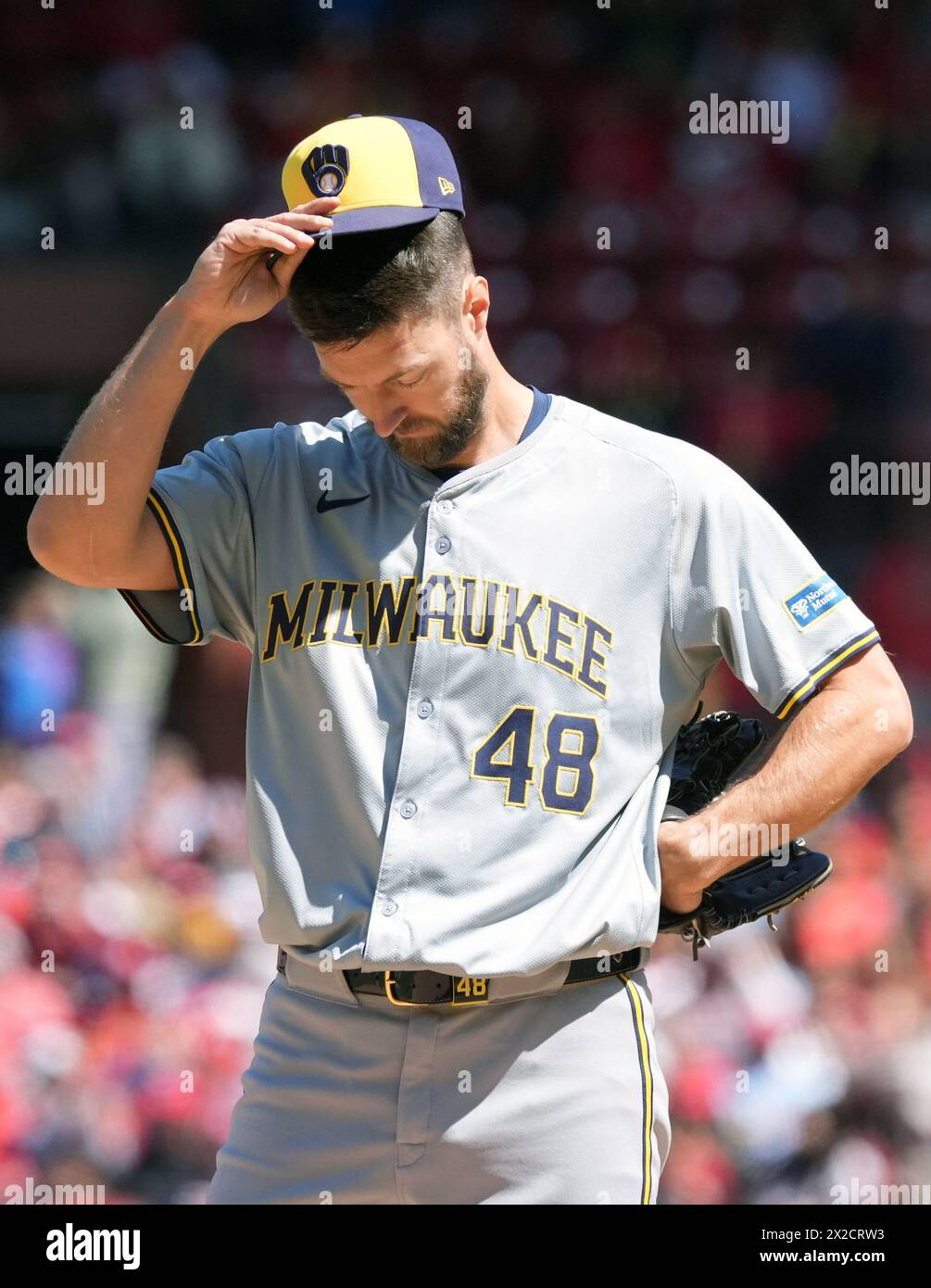 St. Louis, United States. 21st Apr, 2024. Milwaukee Brewers starting ...