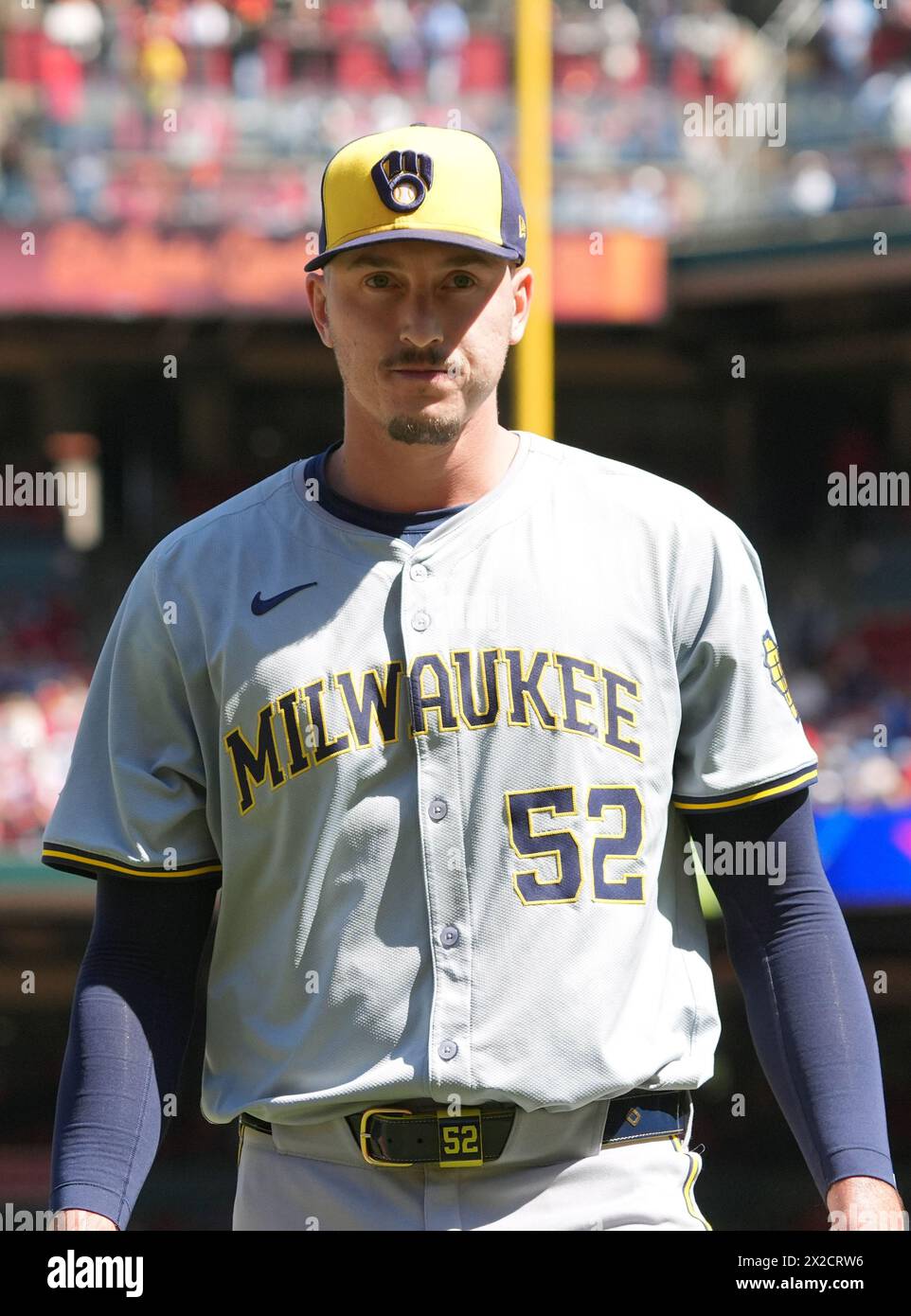 St. Louis, United States. 21st Apr, 2024. Milwaukee Brewers pitcher ...