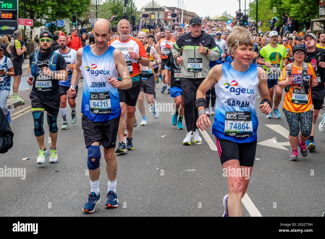 London Marathon 2024: Mature couple running in aid of Age UK charity on ...