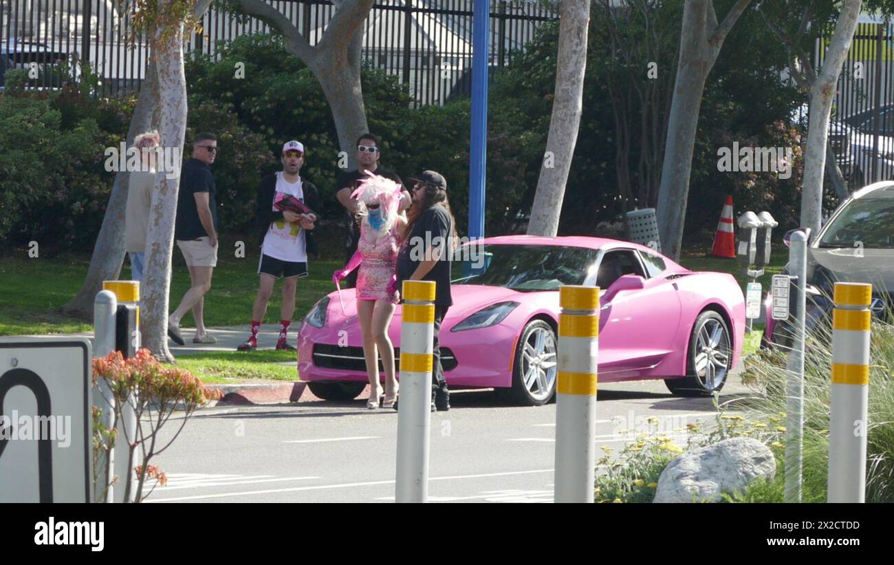 West Hollywood, California, USA 21st April 2024 Angelyne with her Pink ...