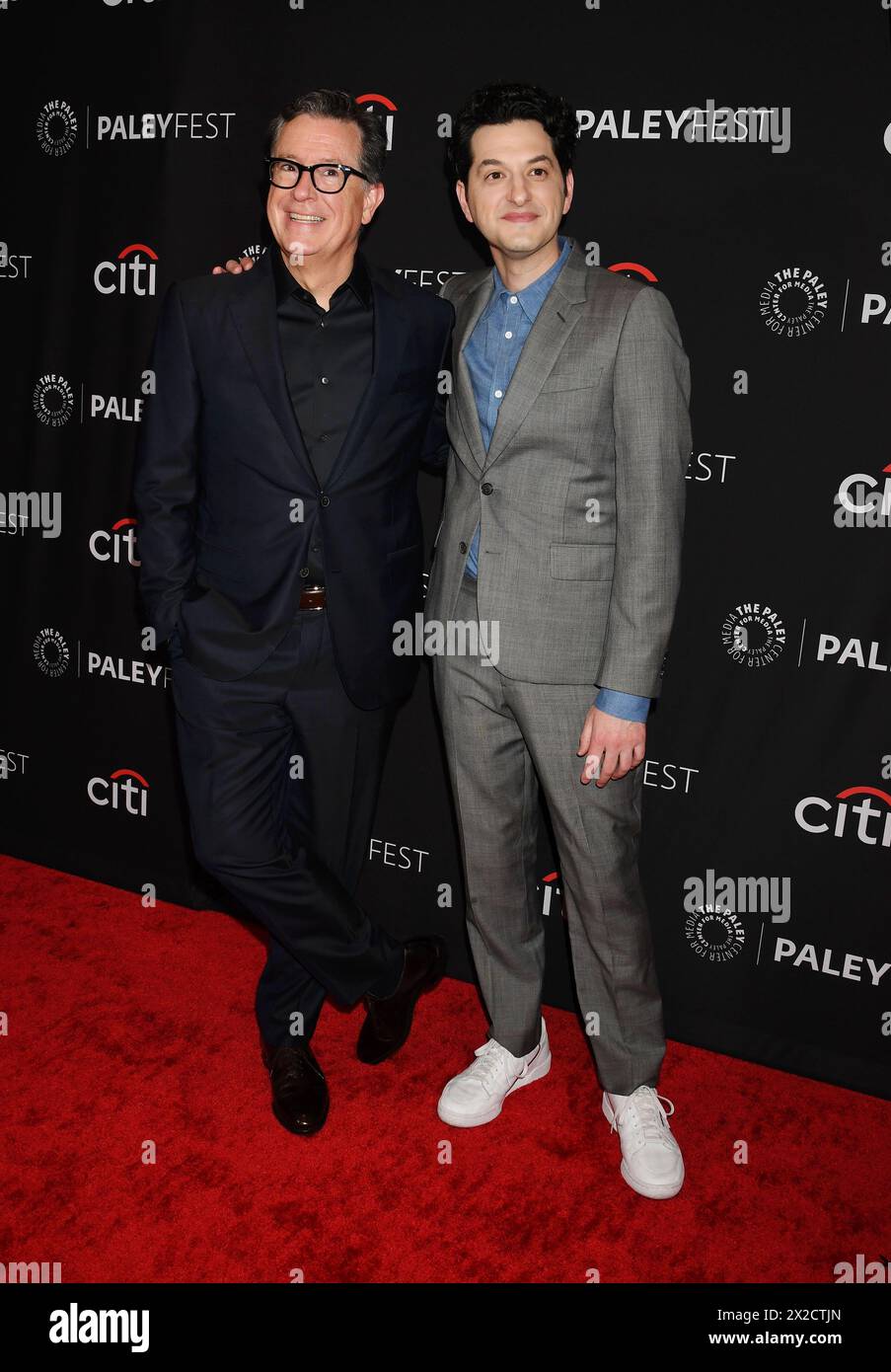 HOLLYWOOD, CALIFORNIA - APRIL 21: (L-R) Stephen Colbert and Ben ...