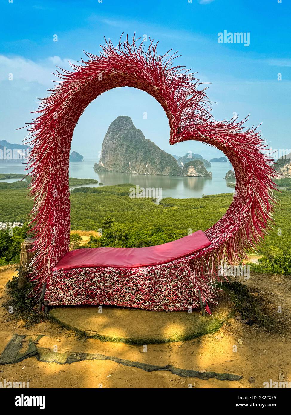 Samet Nangshe viewpoint, view of Koh Phra Wat Noi, in Phang Nga bay ...