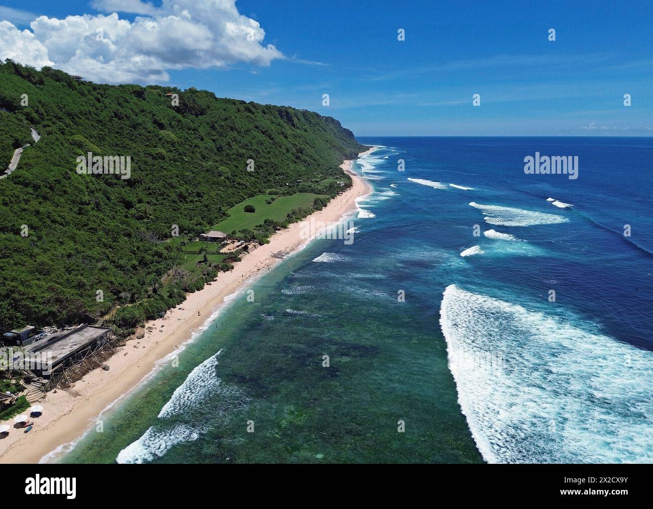 Aerial drone view beach recreation hi-res stock photography and images ...