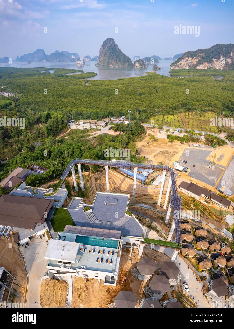 Samet Nangshe viewpoint, view of Koh Phra Wat Noi, in Phang Nga bay ...