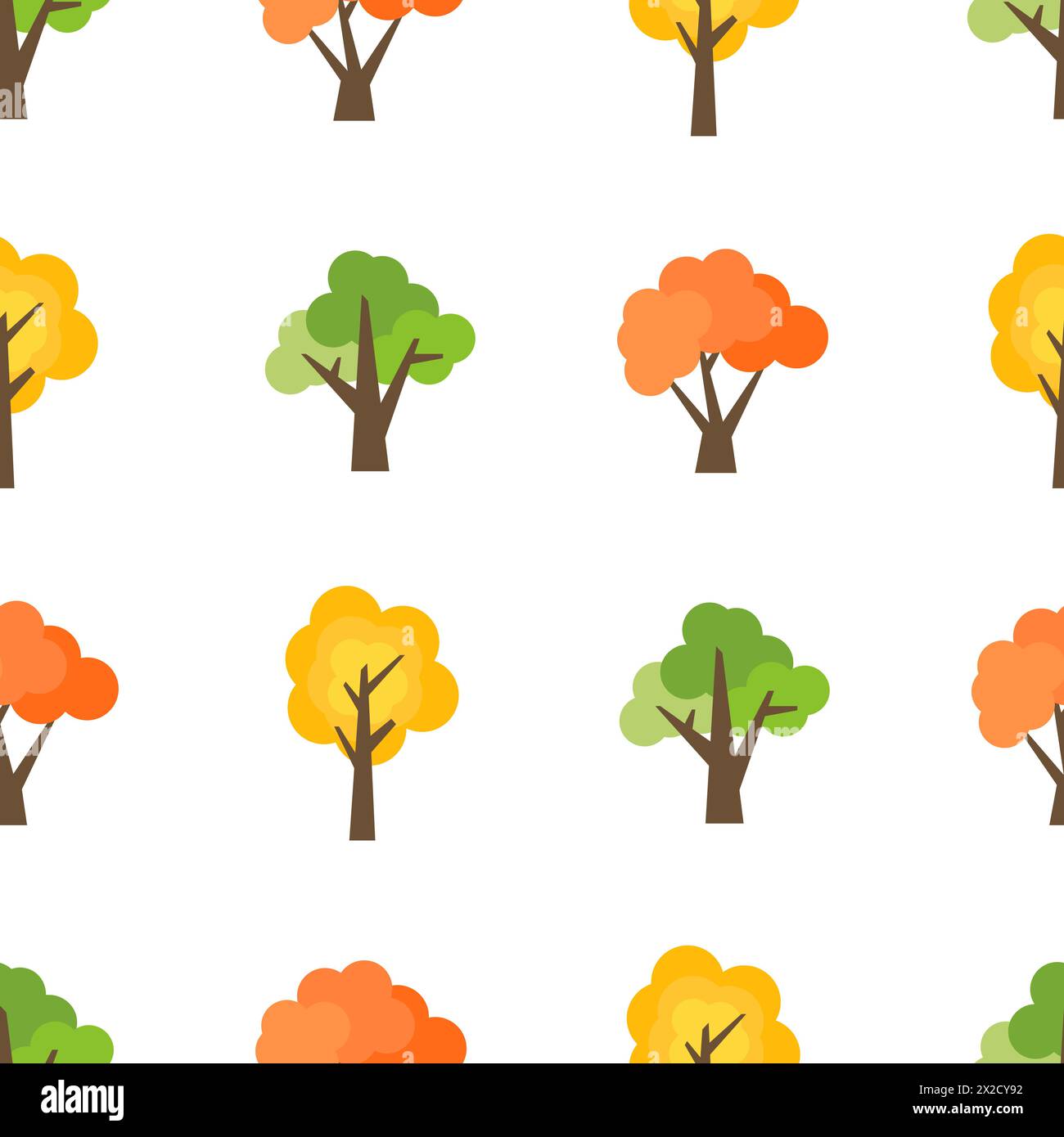 Seamless pattern from autumn trees. Autumn forest background. Vector ...