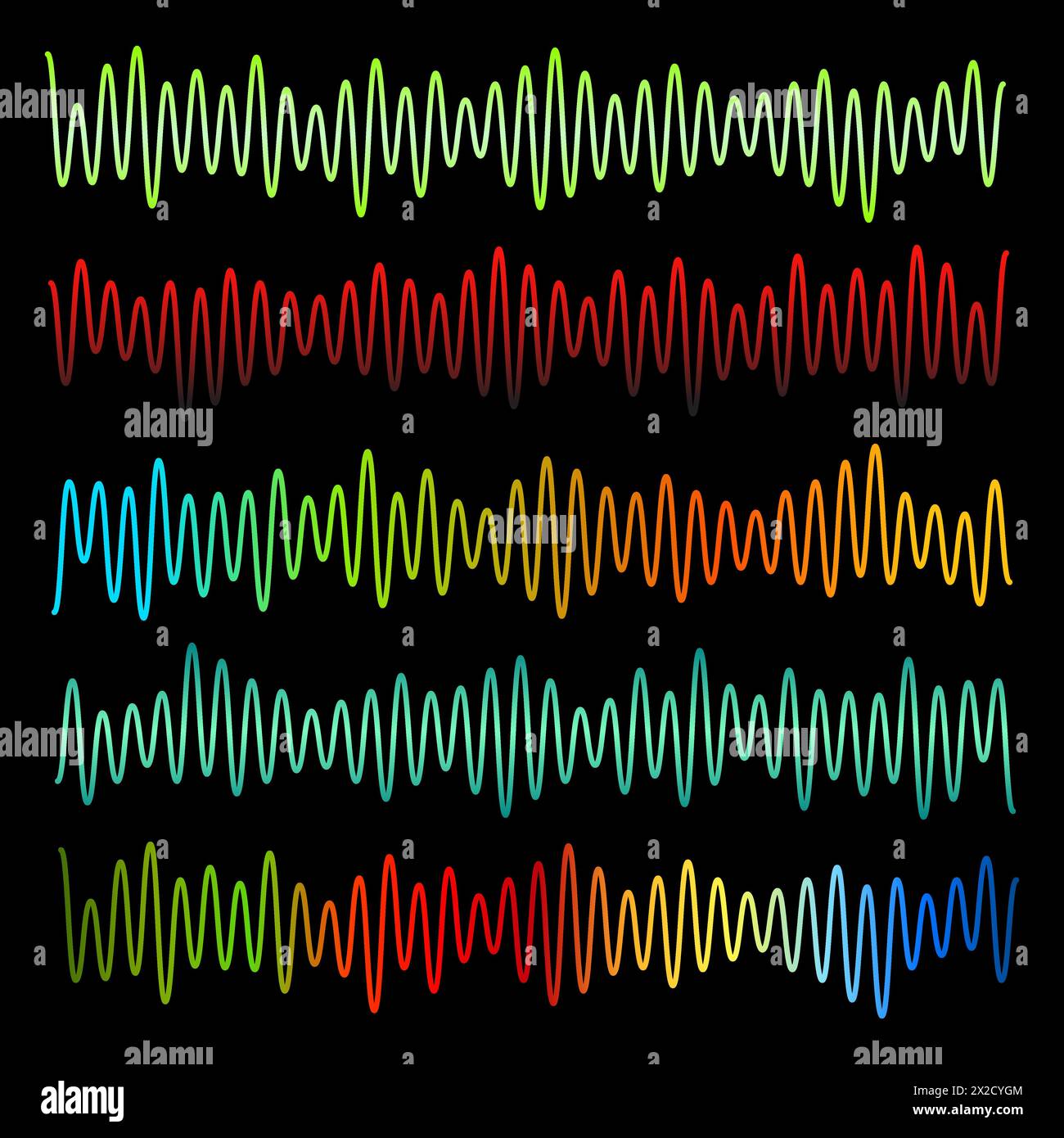 Sound waves vector set. Audio equalizer. Sound & audio waves isolated ...