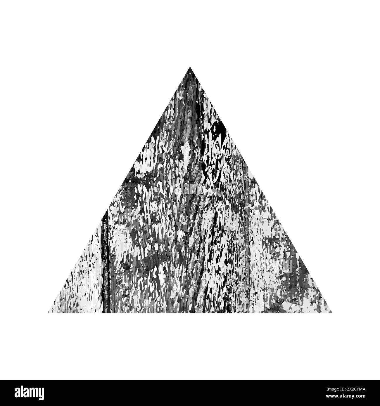 Scratched triangle. Dark figure with distressed grunge wood texture ...