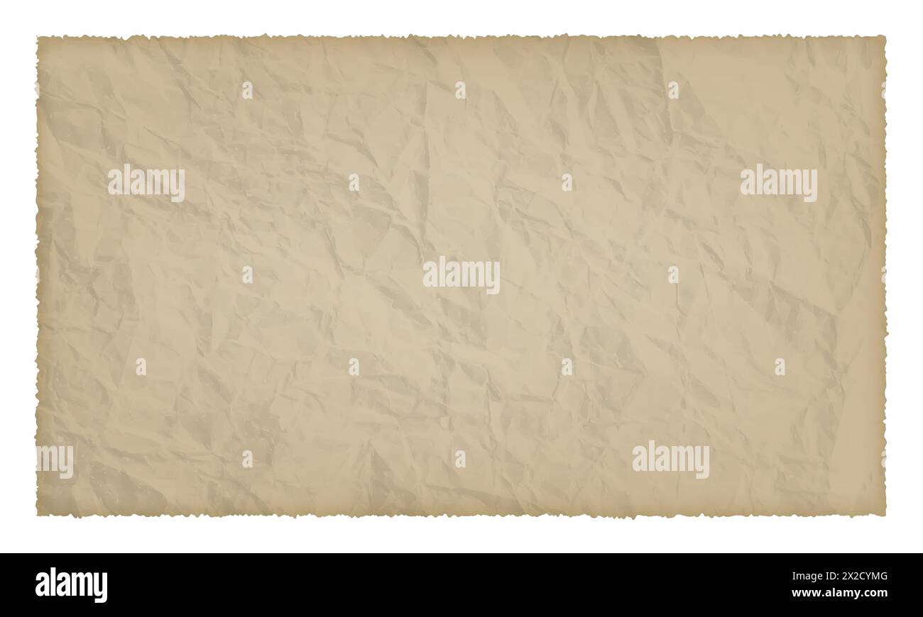 Old paper with burnt edges isolated on white background with place for ...