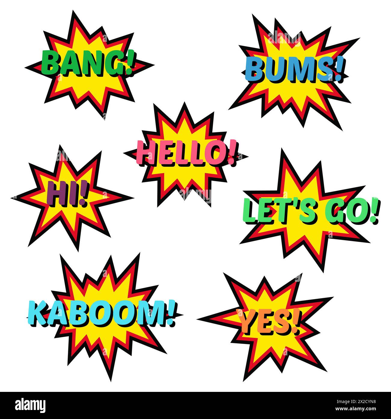 Set of cartoon comic balloon speach bubbles. Elements of pop art retro style design comic books ...