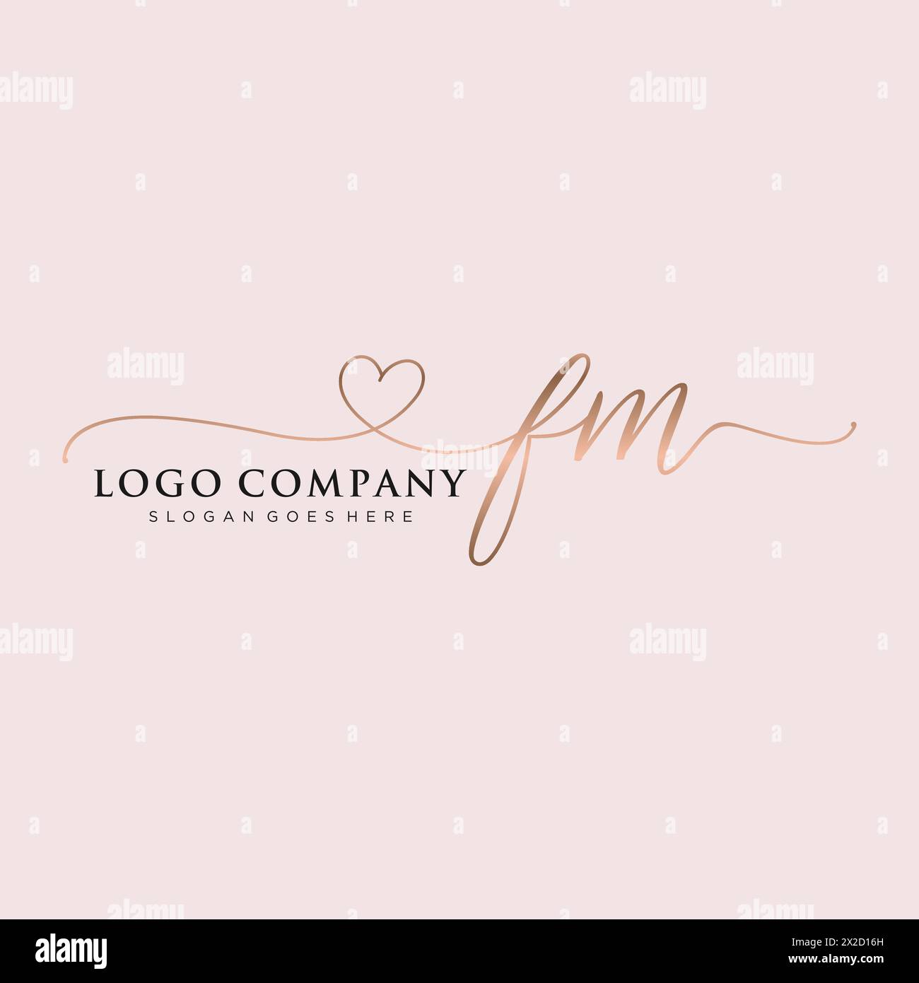 FM beauty monogram and elegant logo design Stock Vector Image & Art - Alamy