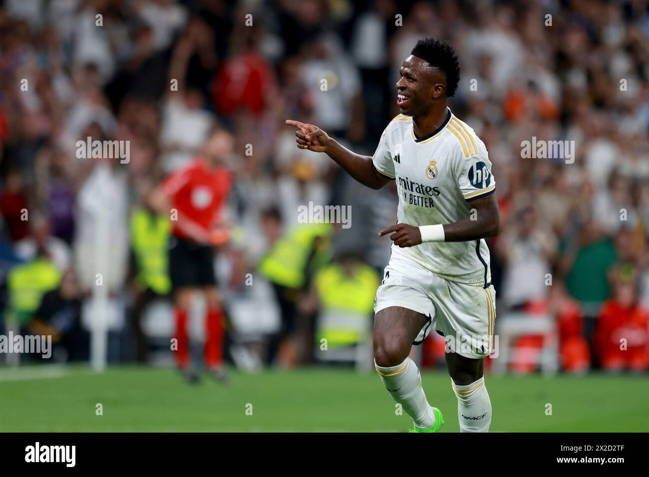Madrid, Kingdom of Spain; Vinicius Jr. celebrates his Pelalty goal by ...