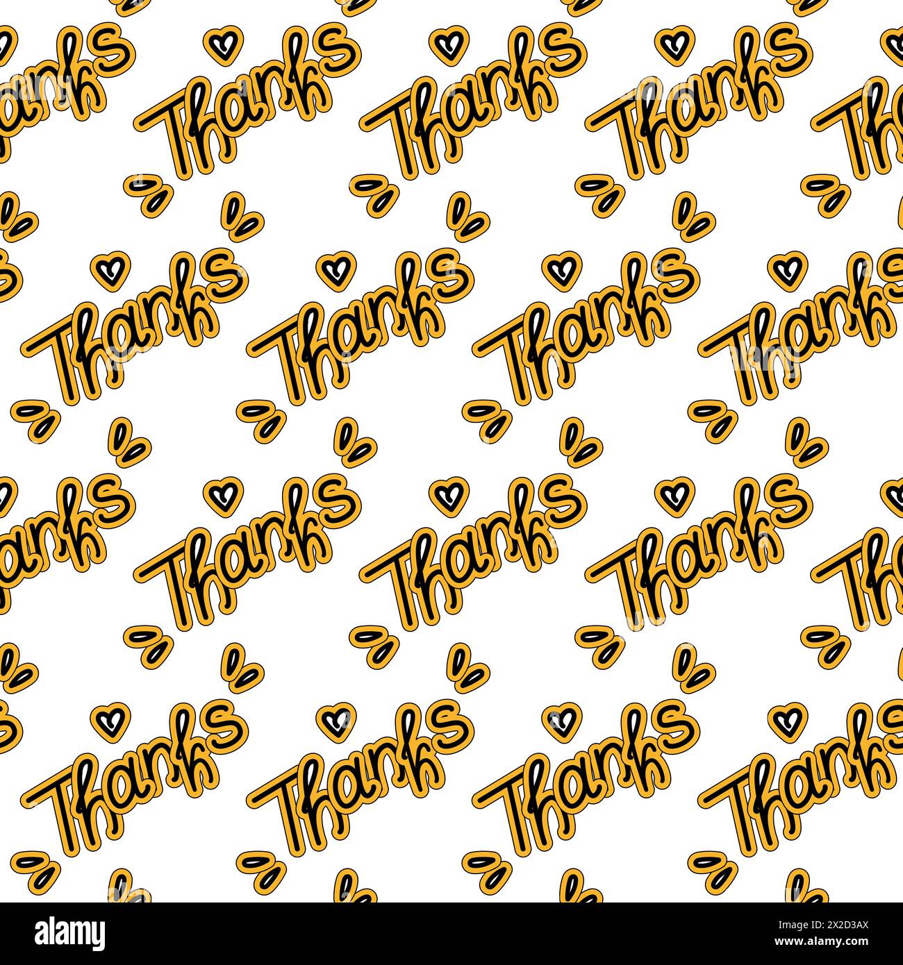 Tanks Hand drawn lettering with heart shaped design element Seamless ...