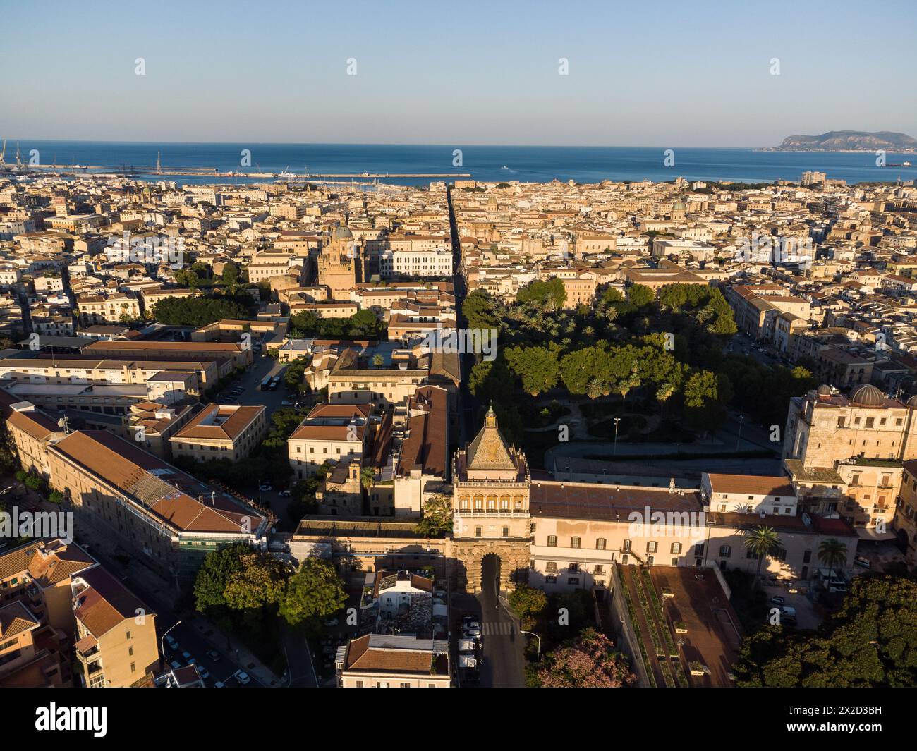 Palermo, Italy: Aerial of the Porta Nuova, the new gate, of the ...