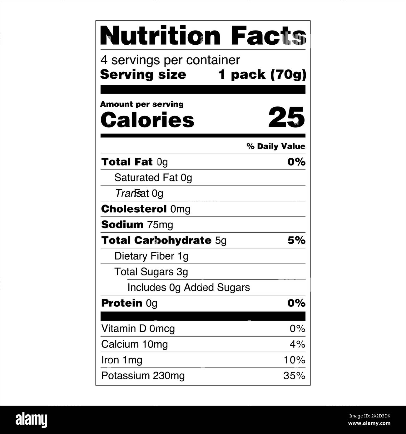 Nutrition Facts Label US Food Drugs Administration FDA Infants through 12 Months of Age Stock ...