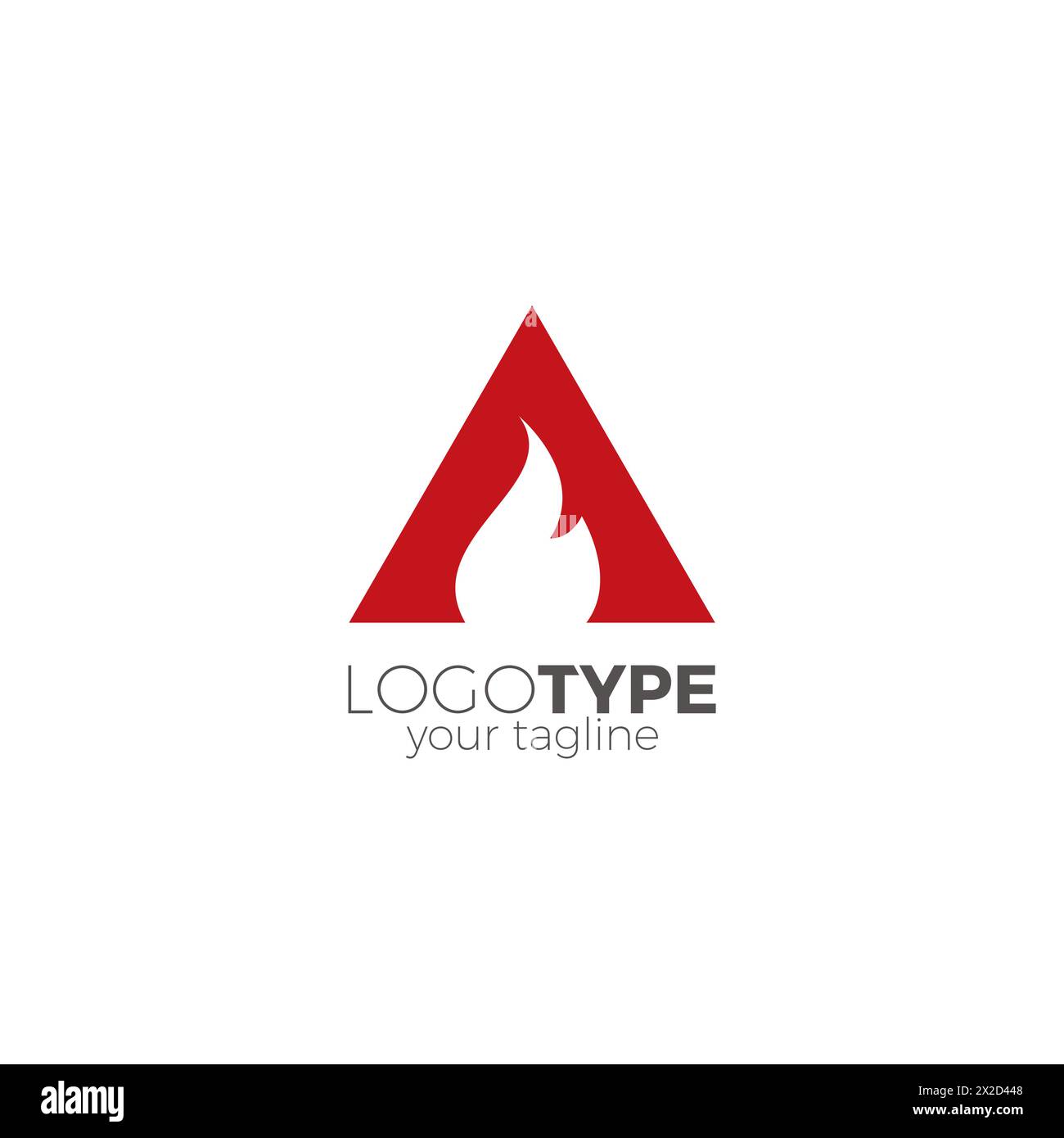 Letter A Fire Triangle Logo Symbol. Fire Vector Illustration Stock ...