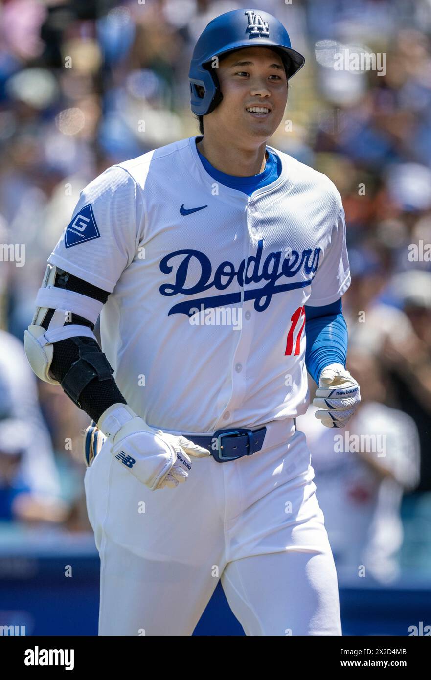 April 21, 2024: Los Angeles Dodger Shohei Ohtani after circling the ...