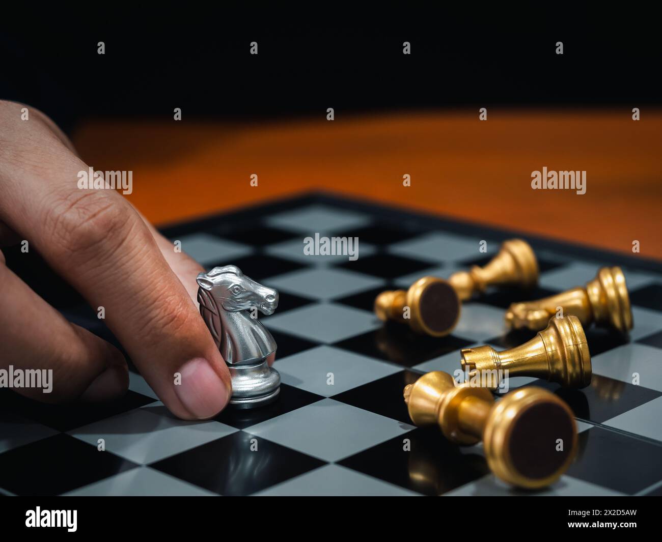 Put knight on chessboard chess hi-res stock photography and images - Alamy
