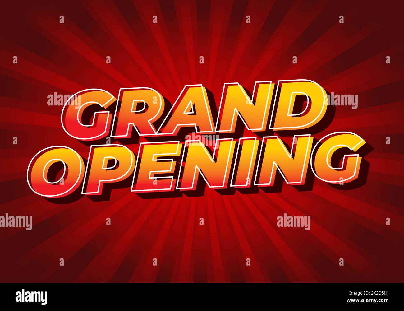 Grand opening. Text effect design in yellow red color with 3 dimension ...