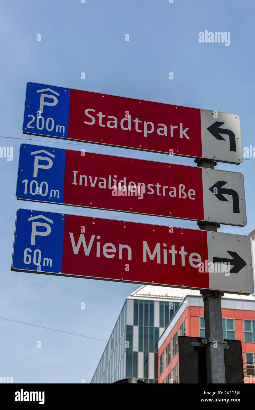 Street direction sign in Vienna Stock Photo - Alamy