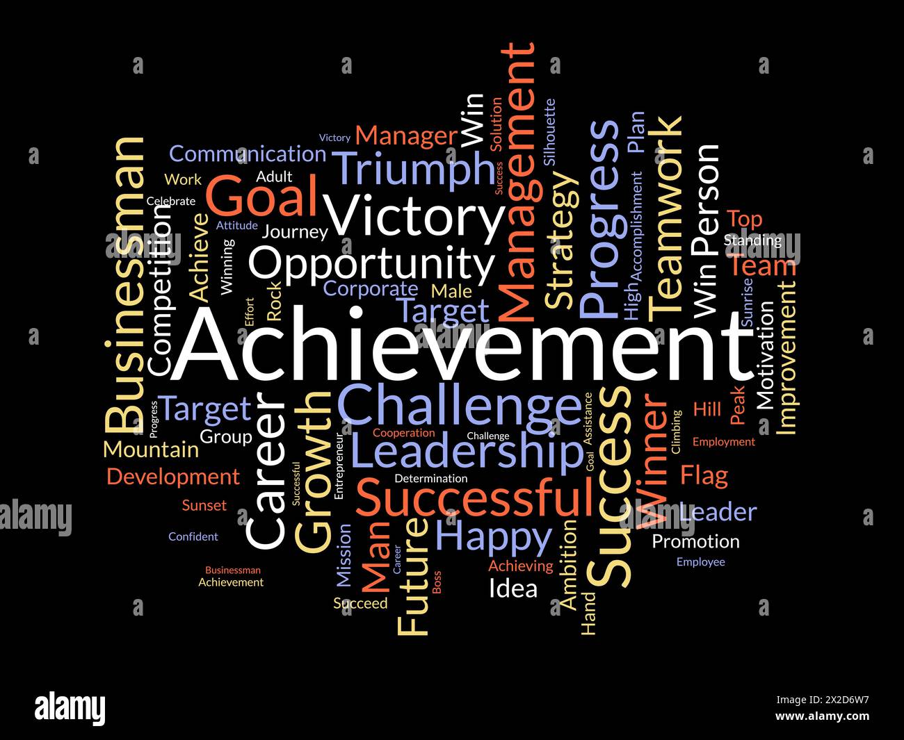 Achievement word cloud template. Business model concept vector ...