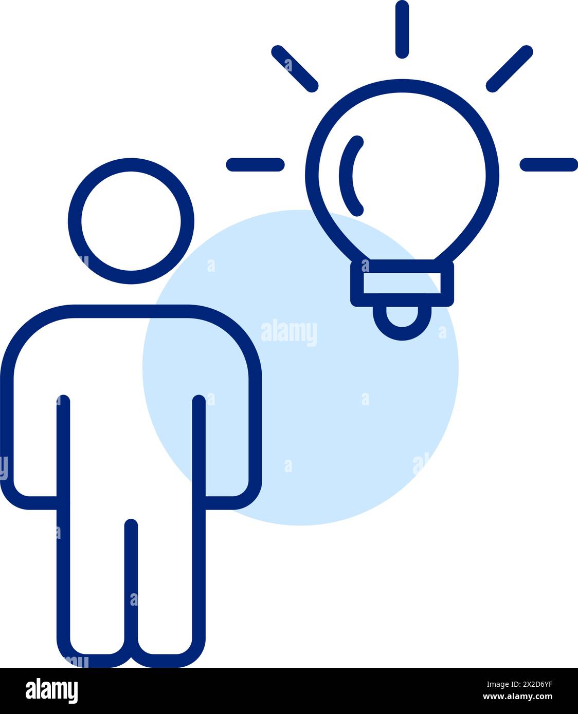 Person and light bulb. Creative approach to human resource management ...