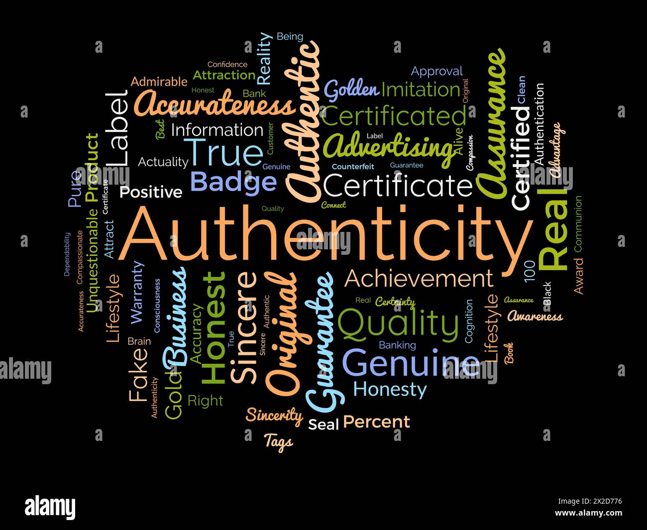 Authenticity word cloud template. Certified concept vector background Stock Vector Image & Art ...