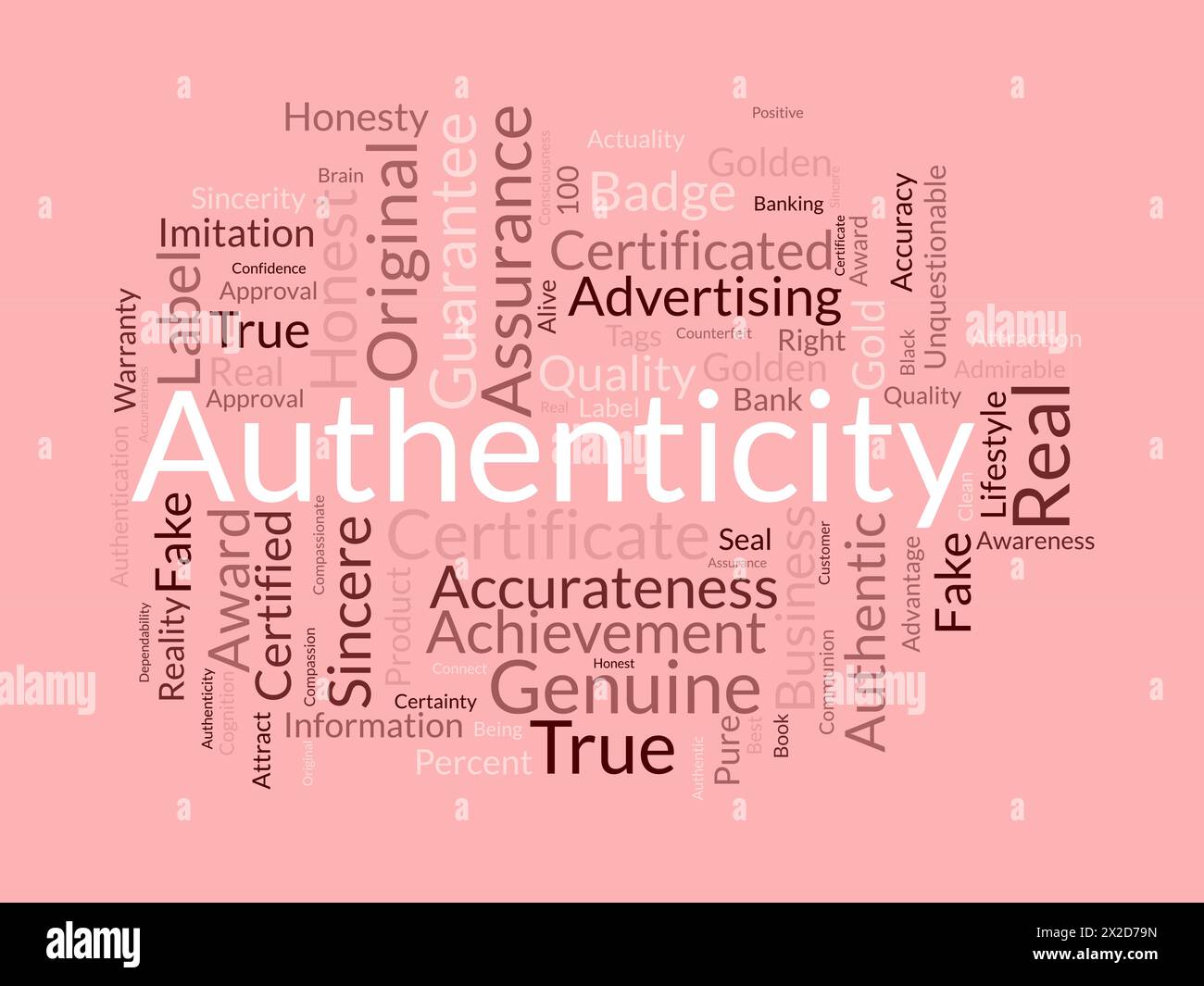 Authenticity word cloud template. Certified concept vector background ...