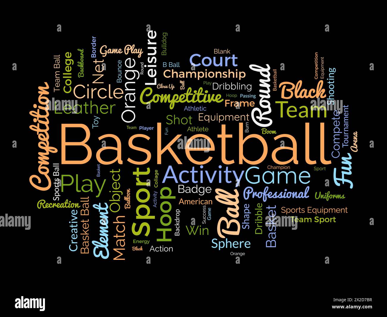 Basketball word cloud template. Sports concept vector background Stock ...
