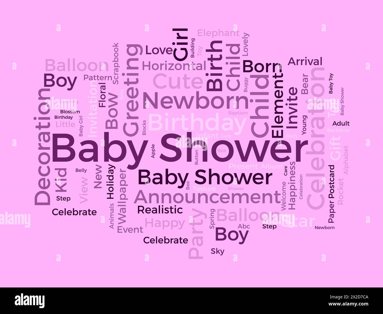 Baby Shower word cloud template. Birthday celebration concept vector ...