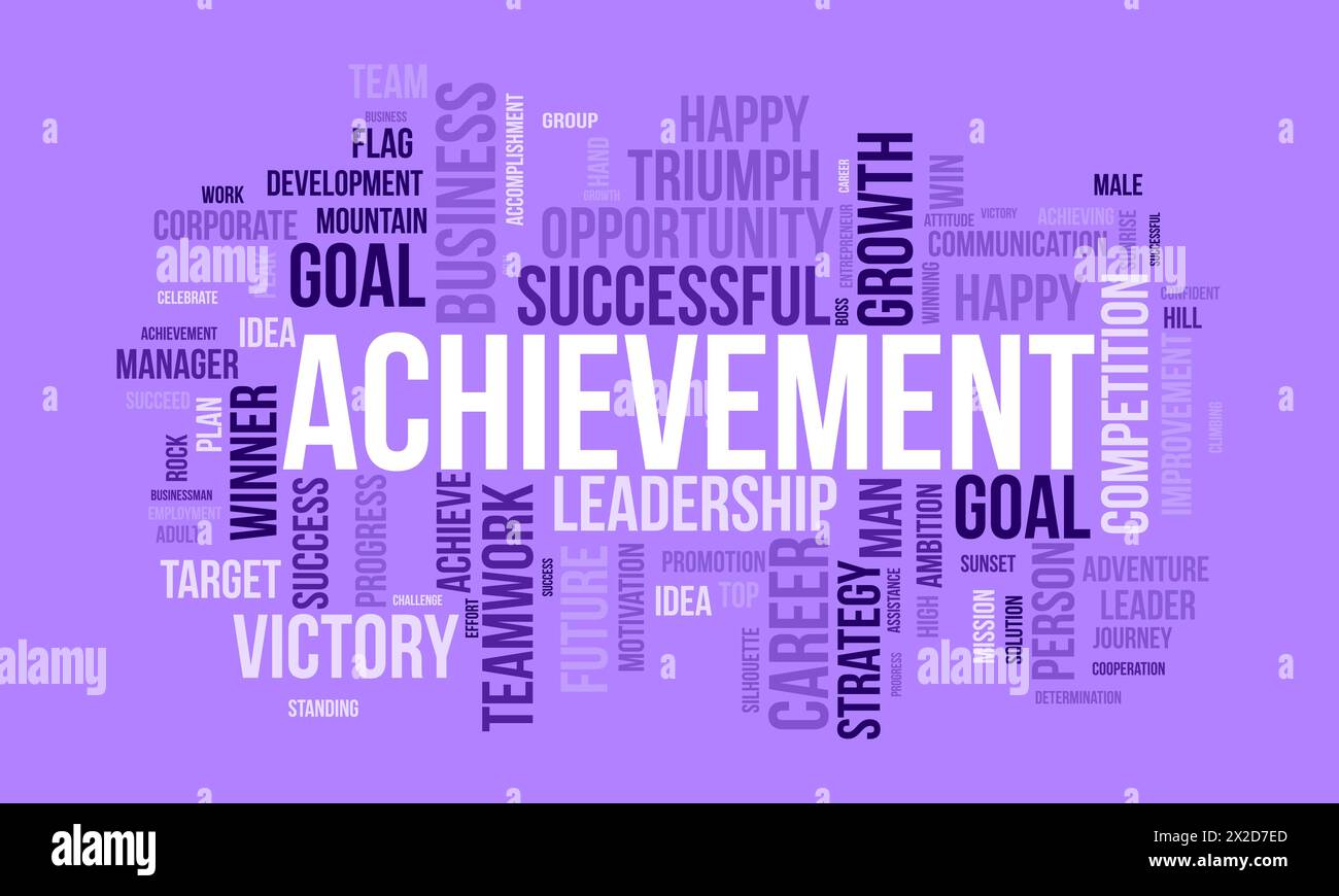 Achievement word cloud template. Business model concept vector ...
