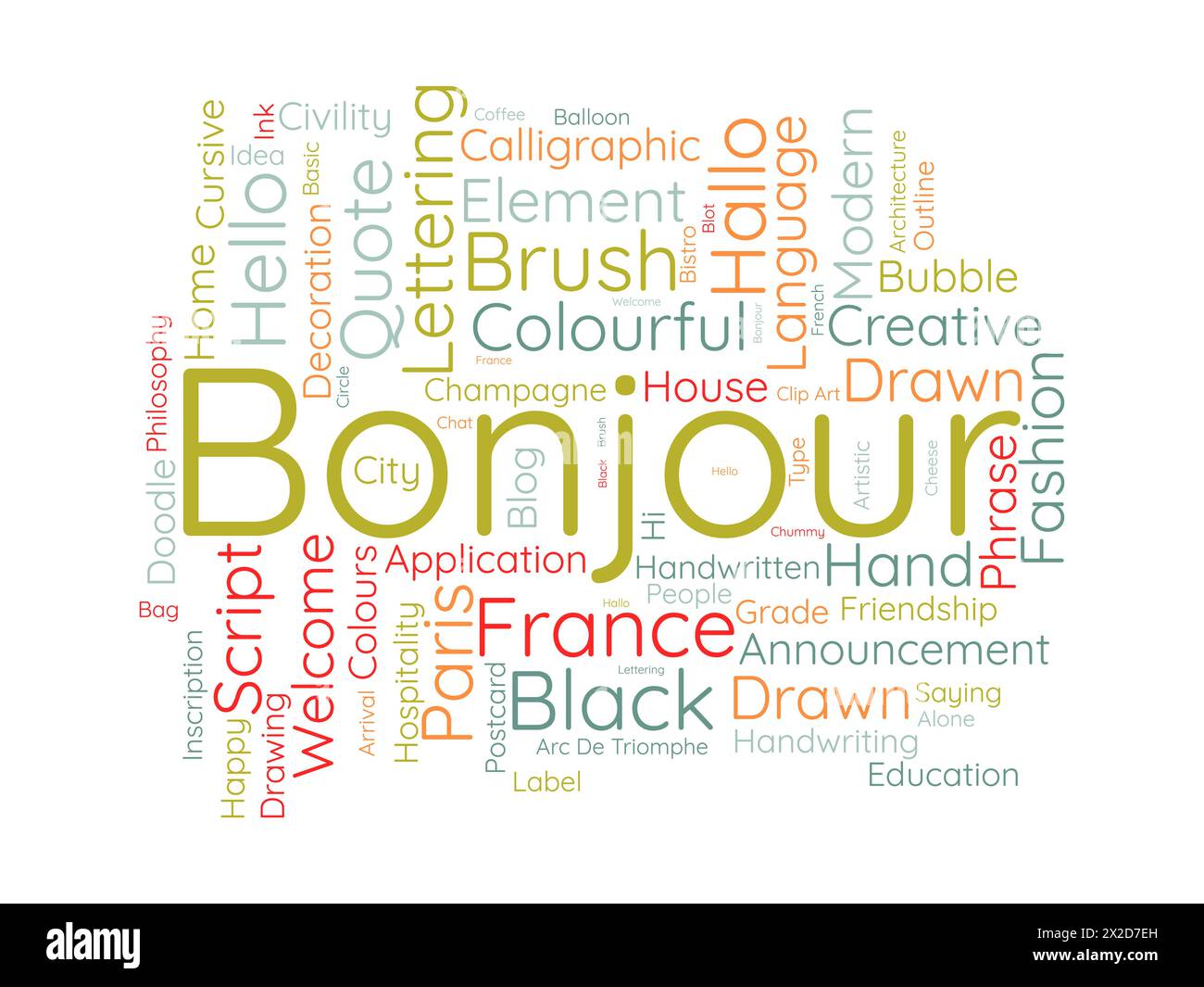 Bonjour word cloud template. Greeting concept vector background Stock ... Bonjour word cloud template. Greeting concept vector background Stock ...