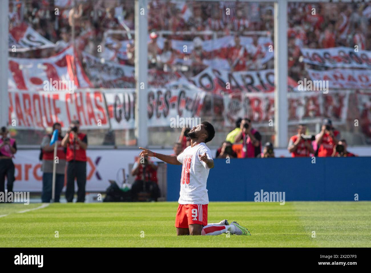 Cordoba, Argentina. 21st Apr, 2024. Miguel Borja of River Plate ...