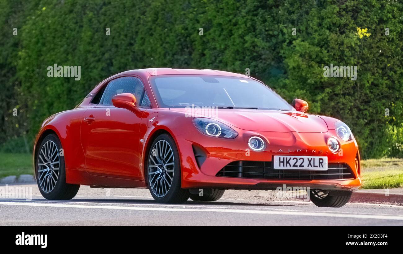 Bicester,UK- Apr 21st2024: 2022 Alpine A110 auto orange classic car ...