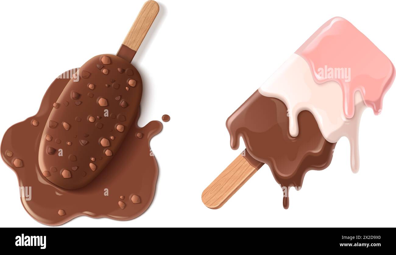 Melt ice cream summer icon cartoon vector design. Isolated tasty ...